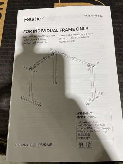 Bestier L-Shape Desk FRAME ONLY - Matthews Auctioneers