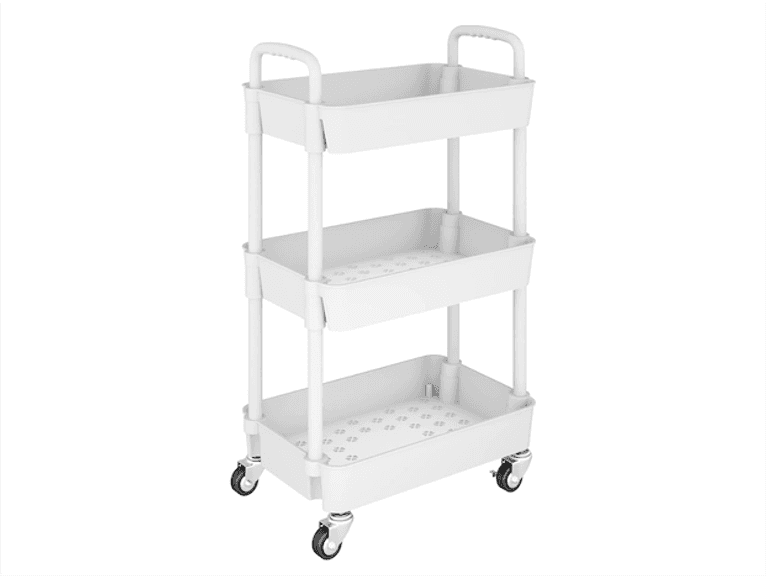 3-Tier Kitchen Rolling Utility Cart, White - Matthews Auctioneers
