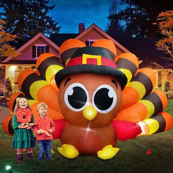 Thanksgiving Inflatables Turkey Outdoor Decorations - 8FT Fall ...