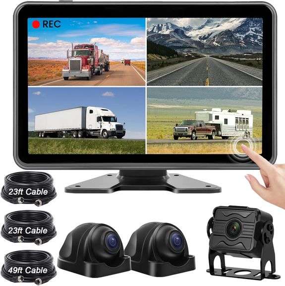 Wired Backup Camera System with 10.1 IPS Monitor for Truck RV Bus ...