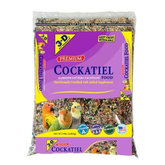3-D Pet Products Premium Cockatiel Mix Bird Food Seeds, with Probiotics ...