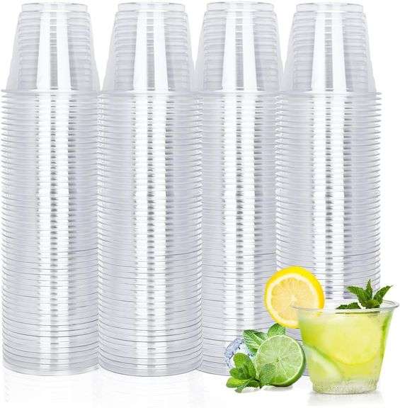 TashiBox 300 Pack 9 oz Clear Plastic Cups, Non Reusable Tumblers ...
