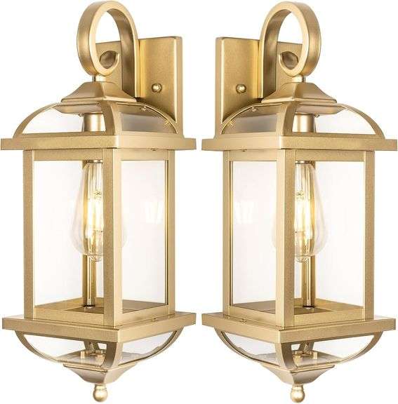 Roravilila 2-Pack 18 Gold Light Fixtures Outdoor Wall Lights Exterior ...