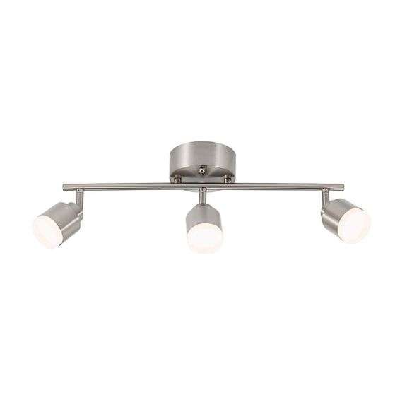 19 in. 3-Light Brushed Steel Integrated LED Track Lighting Kit ...
