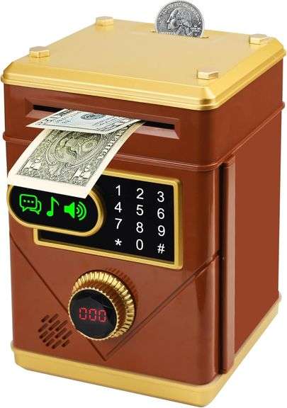 Kendyy Touchscreen Electronic Piggy Bank Mini ATM Safe, Kids Coin Banks ...