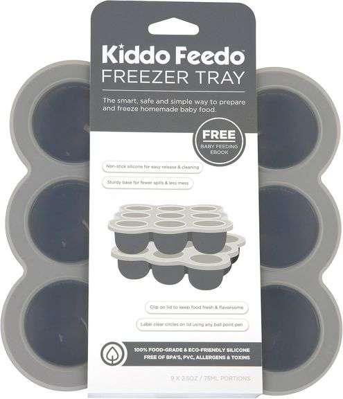 KIDDO FEEDO Food Storage Containers - Perfect to Freeze Baby Food, Herbs, Ice Cubes and More ...