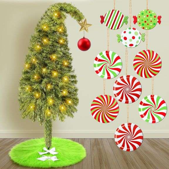 3 ft Whimsical Christmas Tree Set Christmas Trees and Ornament Set ...