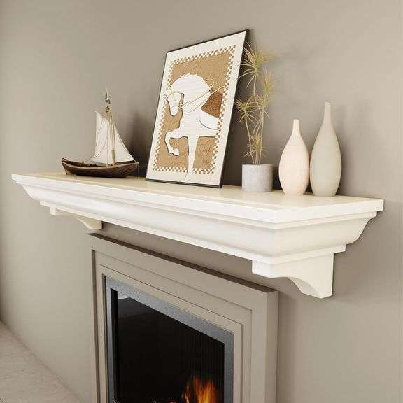Fireplace Mantel, 72 Inch Rustic Fireplace Mantle with Arched Corbels ...