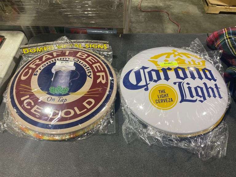 Group Lot of Domed Metal Signs - Matthews Auctioneers