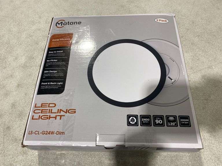M tane LED Ceiling Light, 2400 Lumen, Black - Matthews Auctioneers