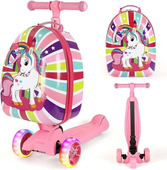 FaFa tree 3 in 1 Kids Scooter Suitcase - 3-D Hardshell Ride On Kids ...