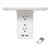 6-Outlet Cordless Wall Extender with 2-USB Ports and 1-USBC Adapter ...