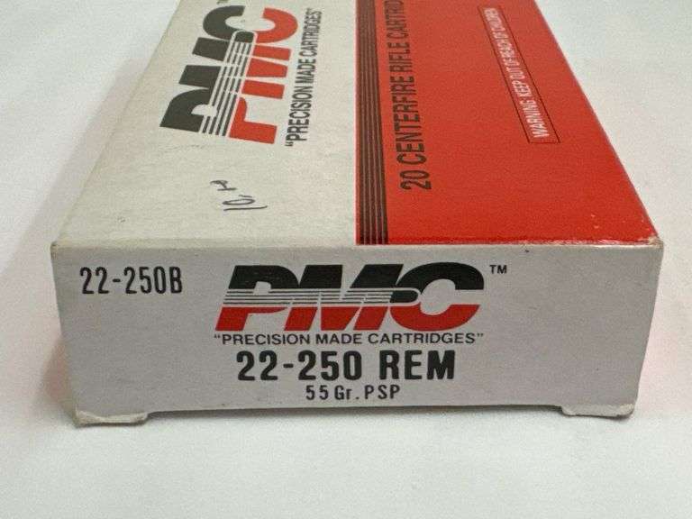 22-250 REM 20 Rounds PMC 55 Gr PSP Ammunition - Matthews Auctioneers