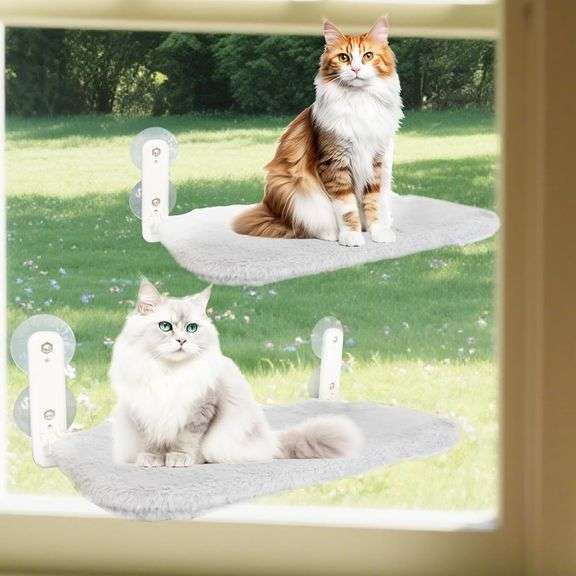 2 PCS Cat Window Perch (Medium 20.4' 11.8') - Machine Washable Cover, 4 ...