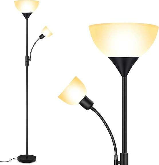 Floor Lamp, Standing Lamp, 9W LED Torchiere Floor Lamp with 4W ...