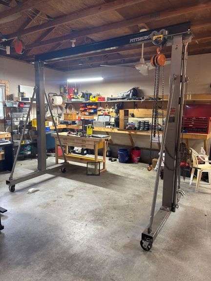 Pittsburgh 1 Ton Gantry Crane with Chain Hoist - Matthews Auctioneers