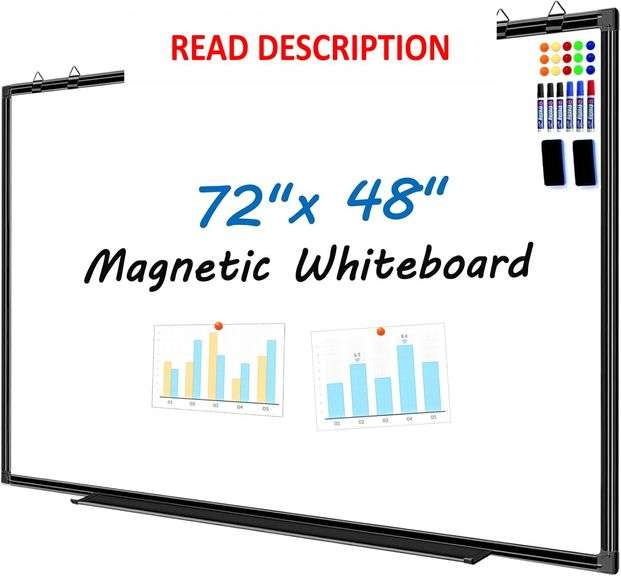 H-Qprobd 6'x4' Large Magnetic White Board Dry Erase Whiteboard with ...