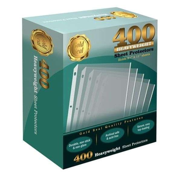 400 Count Clear Heavyweight Poly Sheet Protectors by Gold Seal, 8.5" x ...