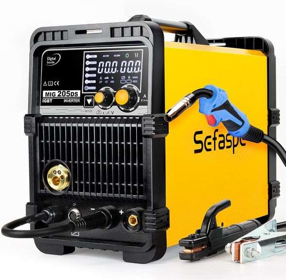 205A MIG Welder, 110/220V Dual Voltage Aluminum Welding Machine, 6 in 1 ...