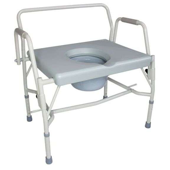 DMI 500 lb Capacity Portable Drop-Arm Bedside Commode, Adjustable Extra ...