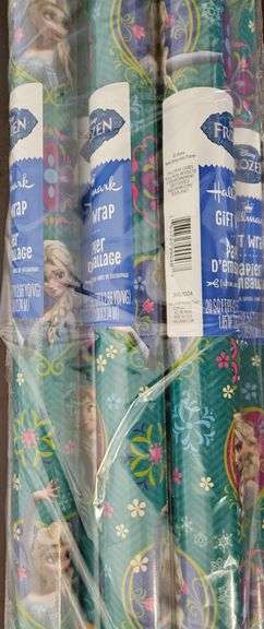 6 Pack of Elsa Wrapping Paper 20 Sq Ft. Per Role - Matthews Auctioneers