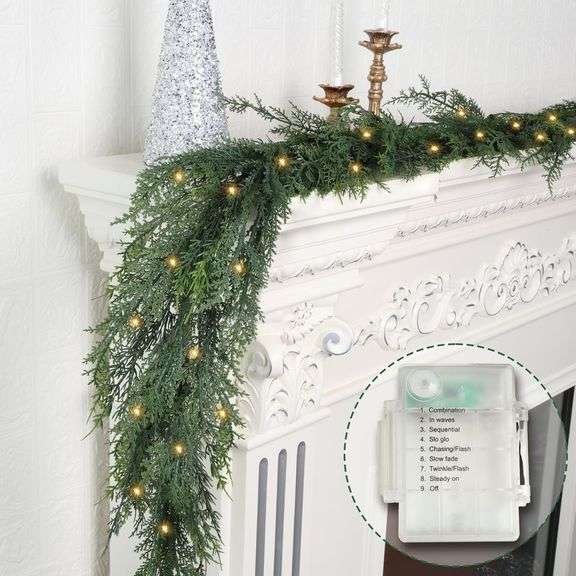 6 Ft Christmas Pine Garland - Artificial Pine Greenery Garland with ...