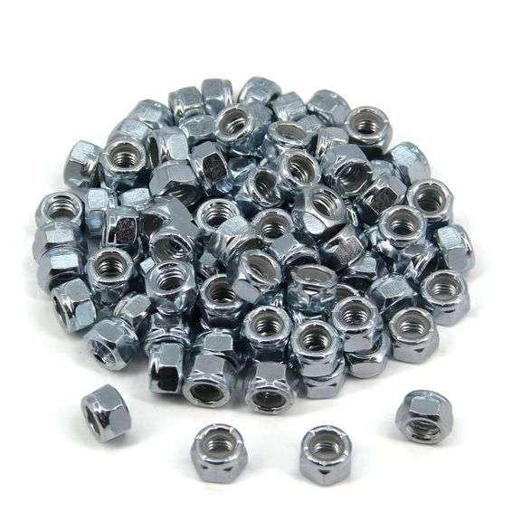 5/16""-18 Nylon Insert Hex Lock Nuts,Carbon Steel White Zinc Plated ...
