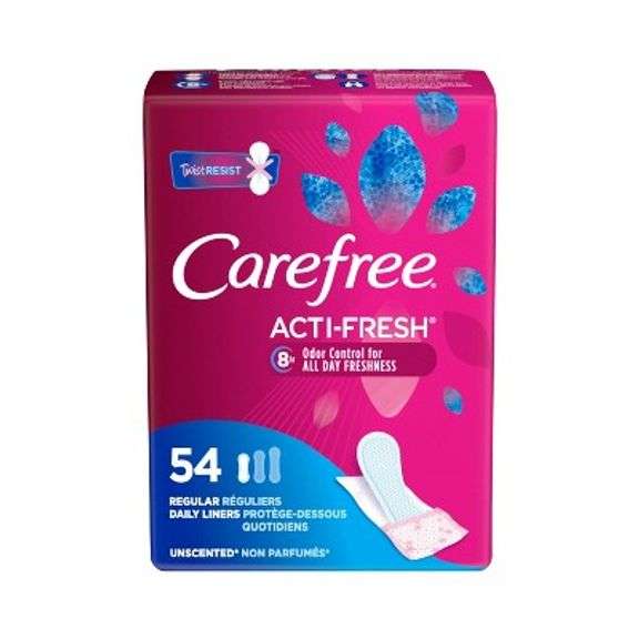 Carefree Acti-Fresh Regular Pantiliners To Go - Unscented - 54ct ...