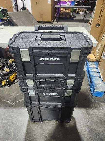 Stack of Husky tool boxes - Matthews Auctioneers