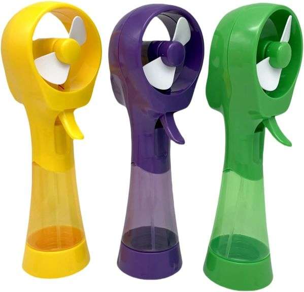 SEITG 3 Pack Elite Battery Powered Handheld Water Misting Fans Personal ...