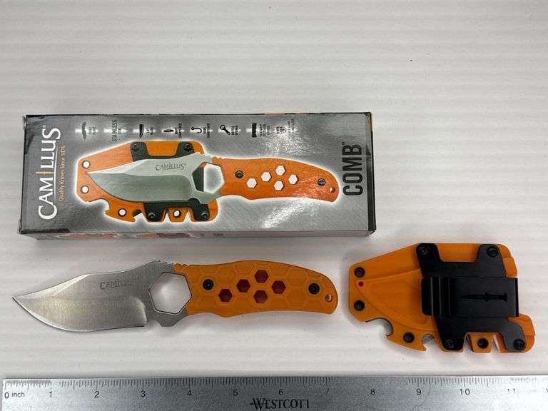 Camillus COMB 3.5" Hunting Knife with Sheath - Matthews Auctioneers