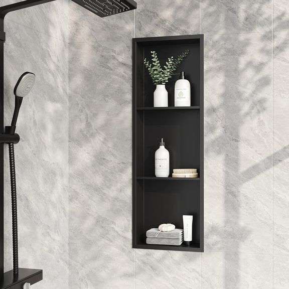 Neodrain 3-Tier 12X36 Inch Recessed Shower Niche Tile Ready, Matte ...