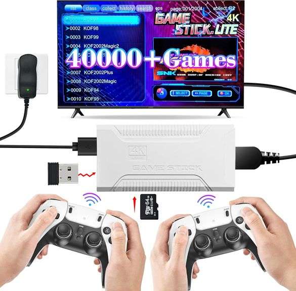 Retro Game Console with 40,000+ Classic Games, Game Stick with 23 ...
