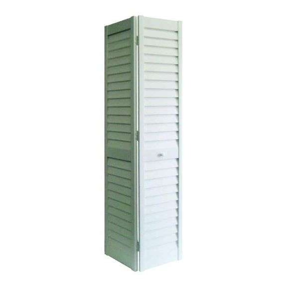 30 in. X 80 in. 3 in. Louver/Louver White PVC Composite Interior Bi ...