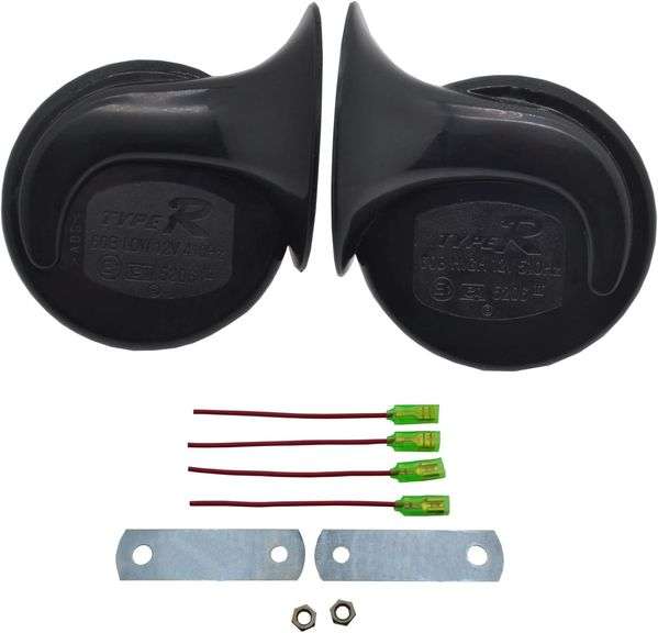 12 Volt High and Low Note Twin Tone Dual Horn Train Horn Kit Auto ...
