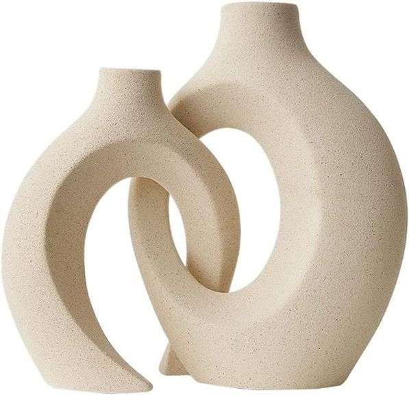 Ceramics Vase Modern Home Decor Interlock Flower Vase Desk Decoration ...