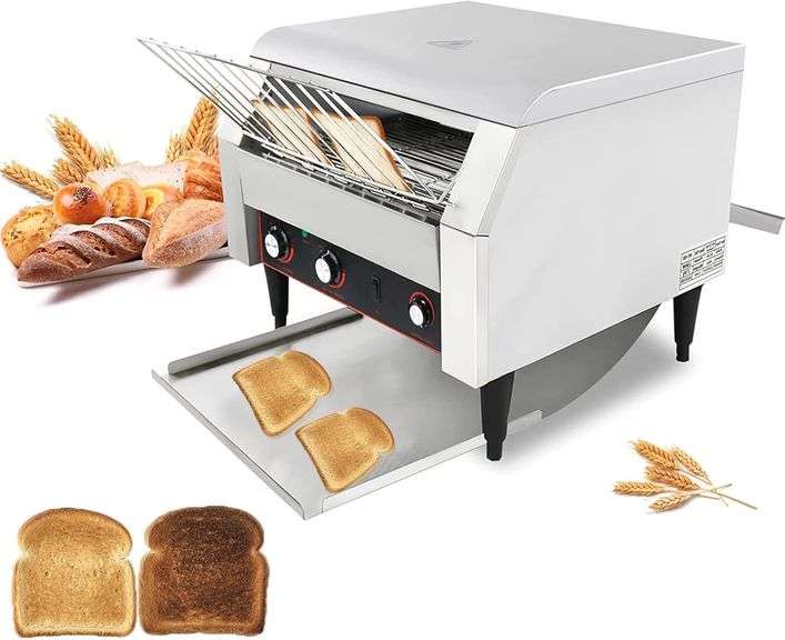 Commercial Conveyor Toaster,2600W/450Slices/Hour,7 Speed Control/3 ...