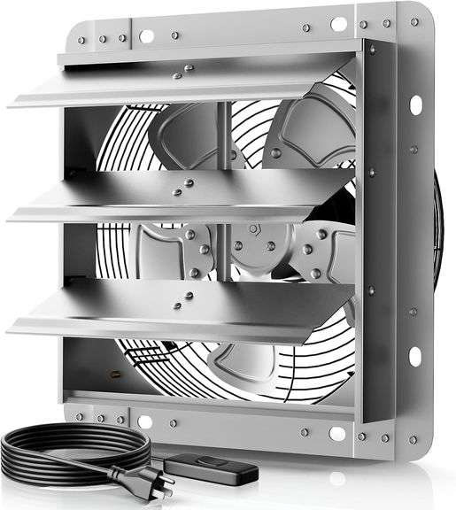 12 Inch Shutter Exhaust Fan Automatic Shutter with ON/OFF Switch, 1430 ...