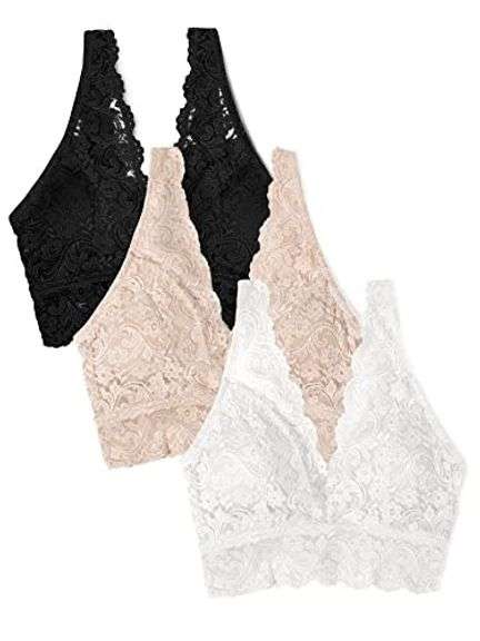 Smart & Sexy Women's Signature Lace Deep V Neck Wireless Bralette ...