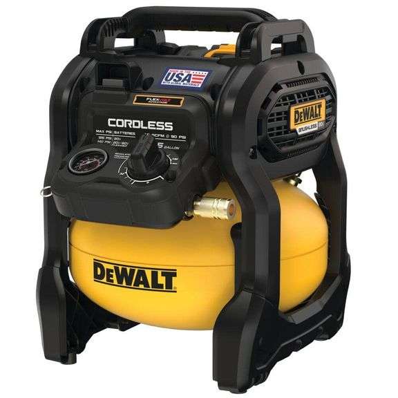 2.5 Gal. 140 psi Portable 20V Cordless Air Compressor Kit with Flexvolt ...