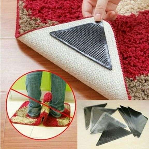 (2) 8Pcs Anti-slip Rug Pad Ruggies Reusable Washable Silicone Carpet ...
