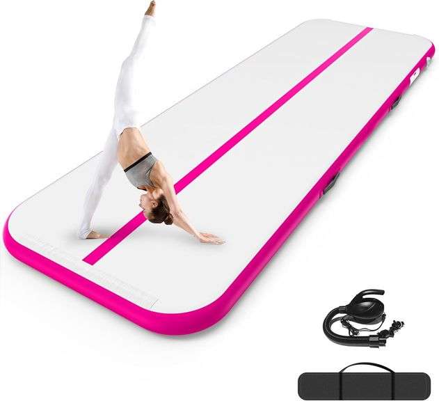 Tumbling Mat, Inflatable Gymnastics Mat with Electric Pump and Bag ...