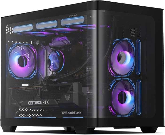 darkFlash Micro-ATX Gaming PC Case, MATX PC Case with 3 x 120mm ARGB ...