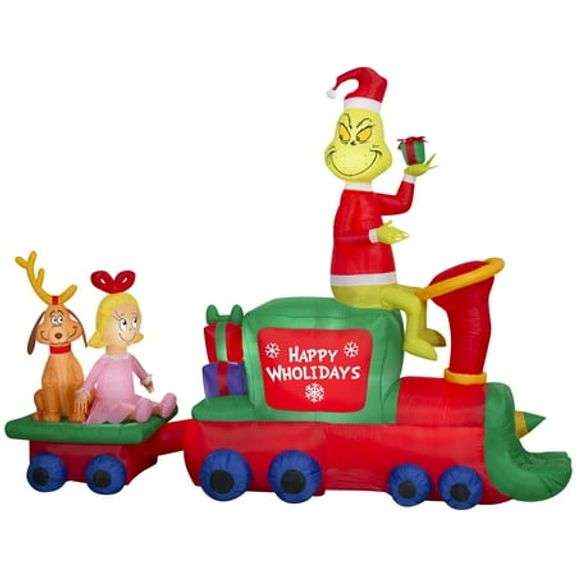 Airblown Inflatables Dr. Seuss Grinch Train Inflatable Christmas D cor ...