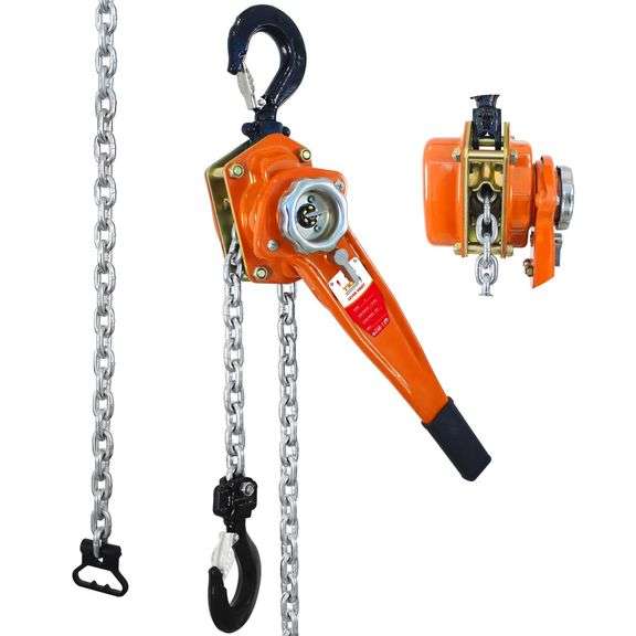 TKK Lever Chain Hoist 3300LBS - 20FT Manual Ratchet Chain Puller 1-1 ...