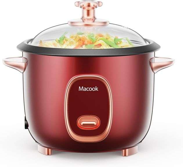 Macook Mini Rice Cooker Small Rice Cooker 3 Cup, Portable Travel Rice ...