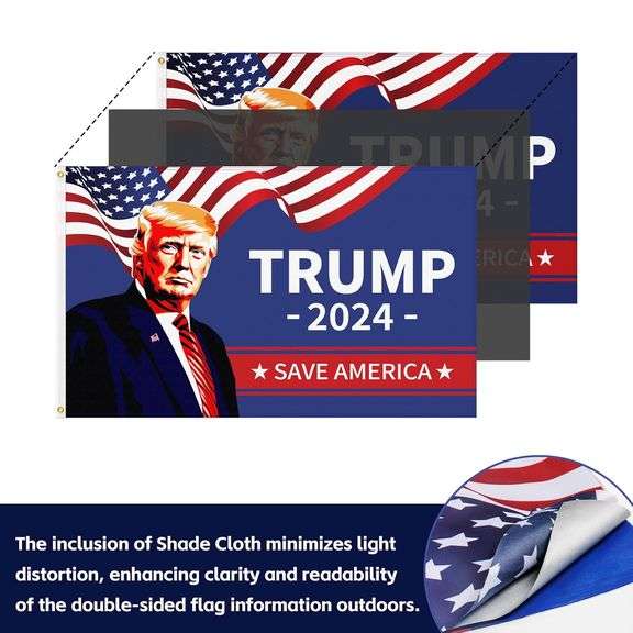 (3) Trump 2024 Flags 3x5FT Outdoor Double Sided 3 Ply Save America ...