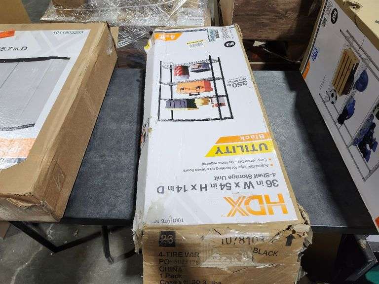 HDX Utility Metal Shelf- 36x54x14in, Black - Matthews Auctioneers