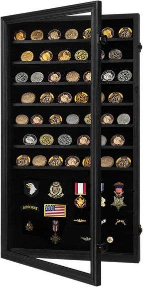 Jinchuan Military Challenge Coin Display Case Lockable Cabinet Holder ...