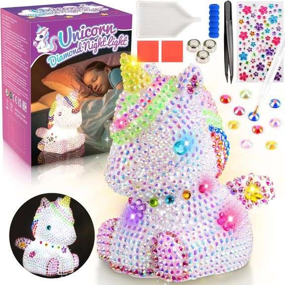 Toys for 4 5 6 7 8+ Year Old Girls, Unicorns Diamond Art Kits Make Your Own Unicorns Night Light ...
